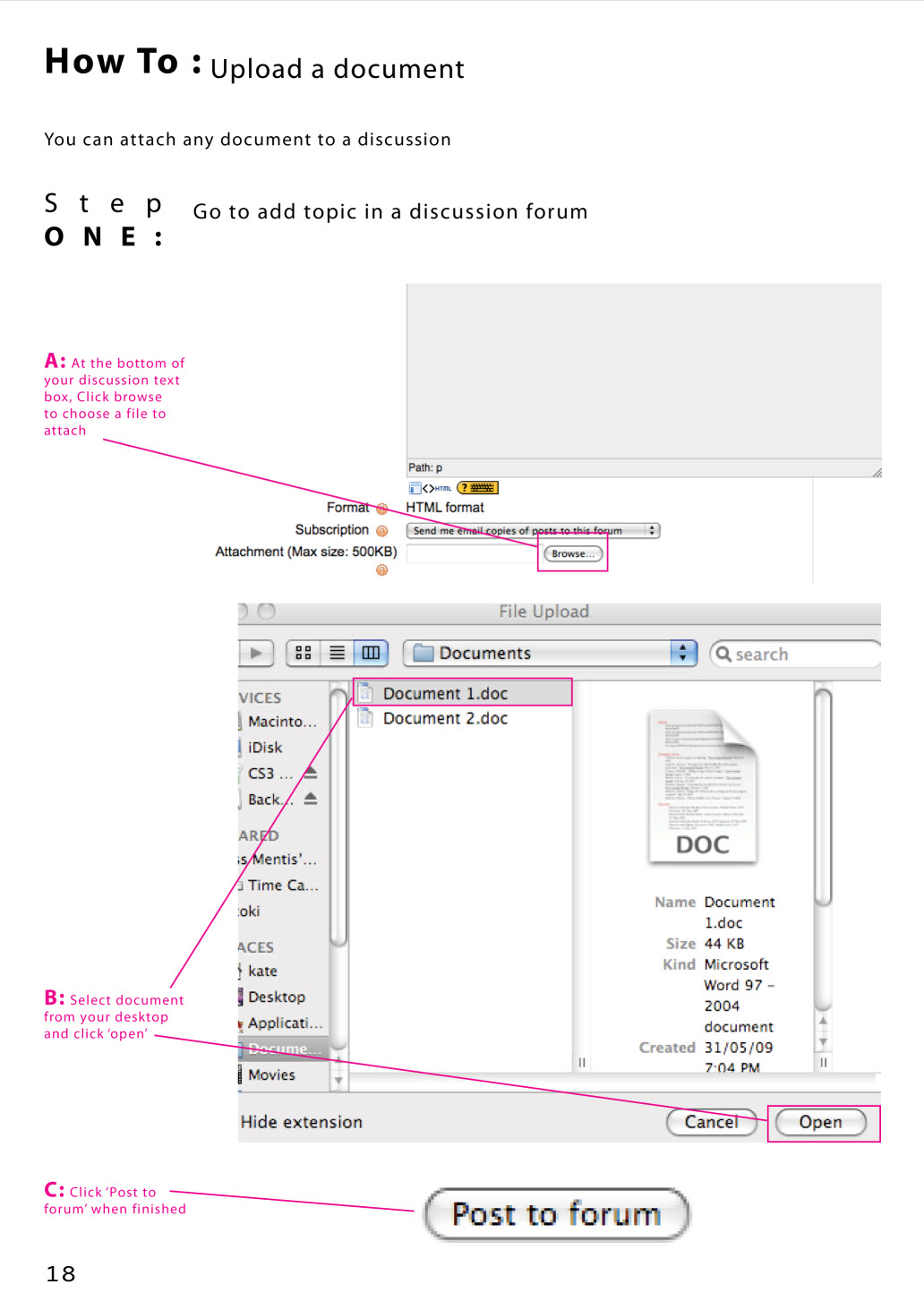 Moodle HOW TO Tutorials How To Upload A Document